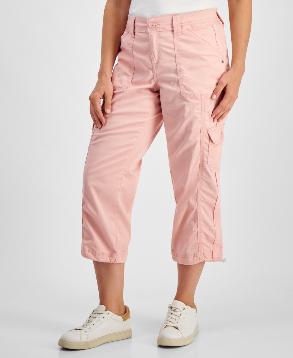Style & Co Petite Mid Rise Bungee-hem Capri Pants, Created For Macy's ...