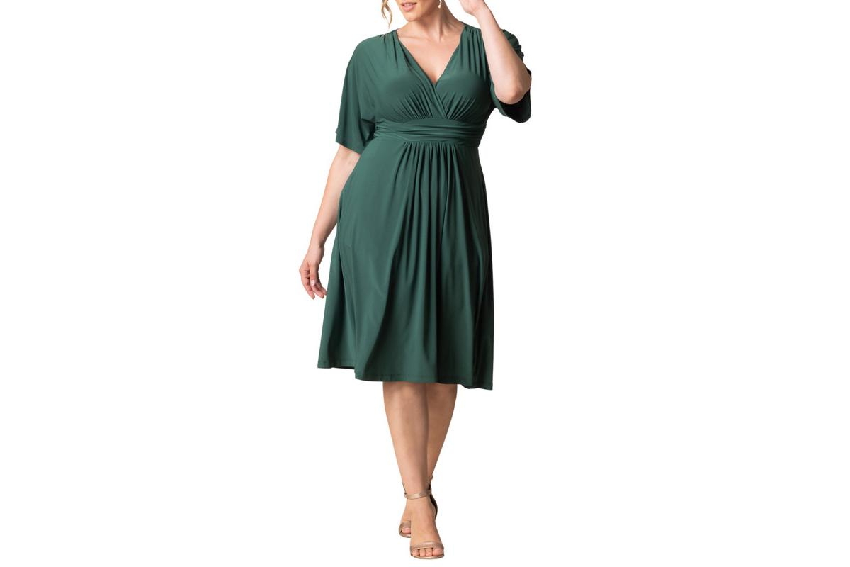 Click here for Kiyonna Womens Plus Size Gia A-Line Midi Dress wit... prices
