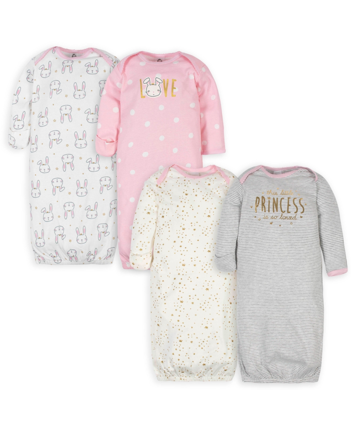 Click here for Gerber Baby Girls 4-Pack Gowns  Golden Floral  0-6... prices