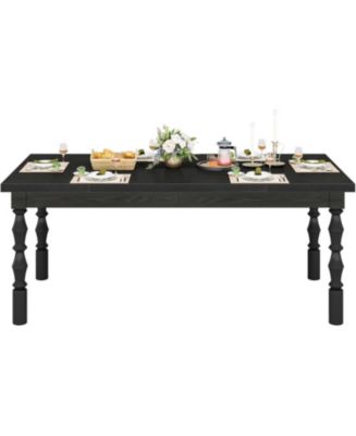Tribesigns 62” Wood Dining Table for 4-6 People, Farmhouse Large ...