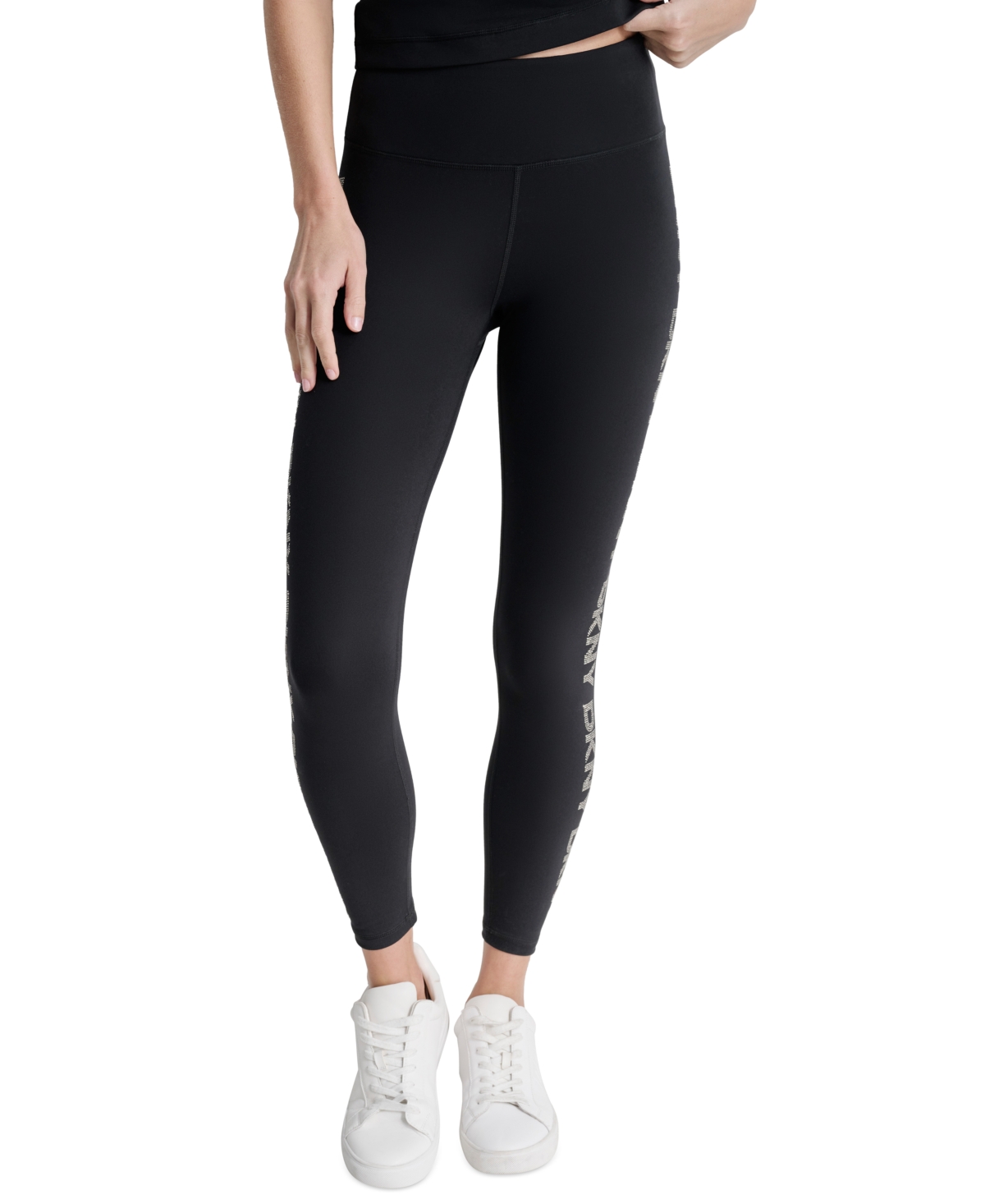 Click here for Dkny Sport Womens 7/8 Logo Active Leggings - Black... prices