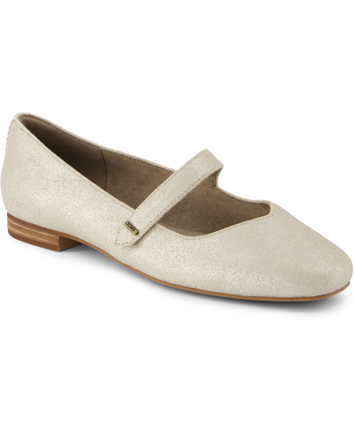 Click here for Toms Womens Bianca Metallic Mary Jane Flats - Silv... prices