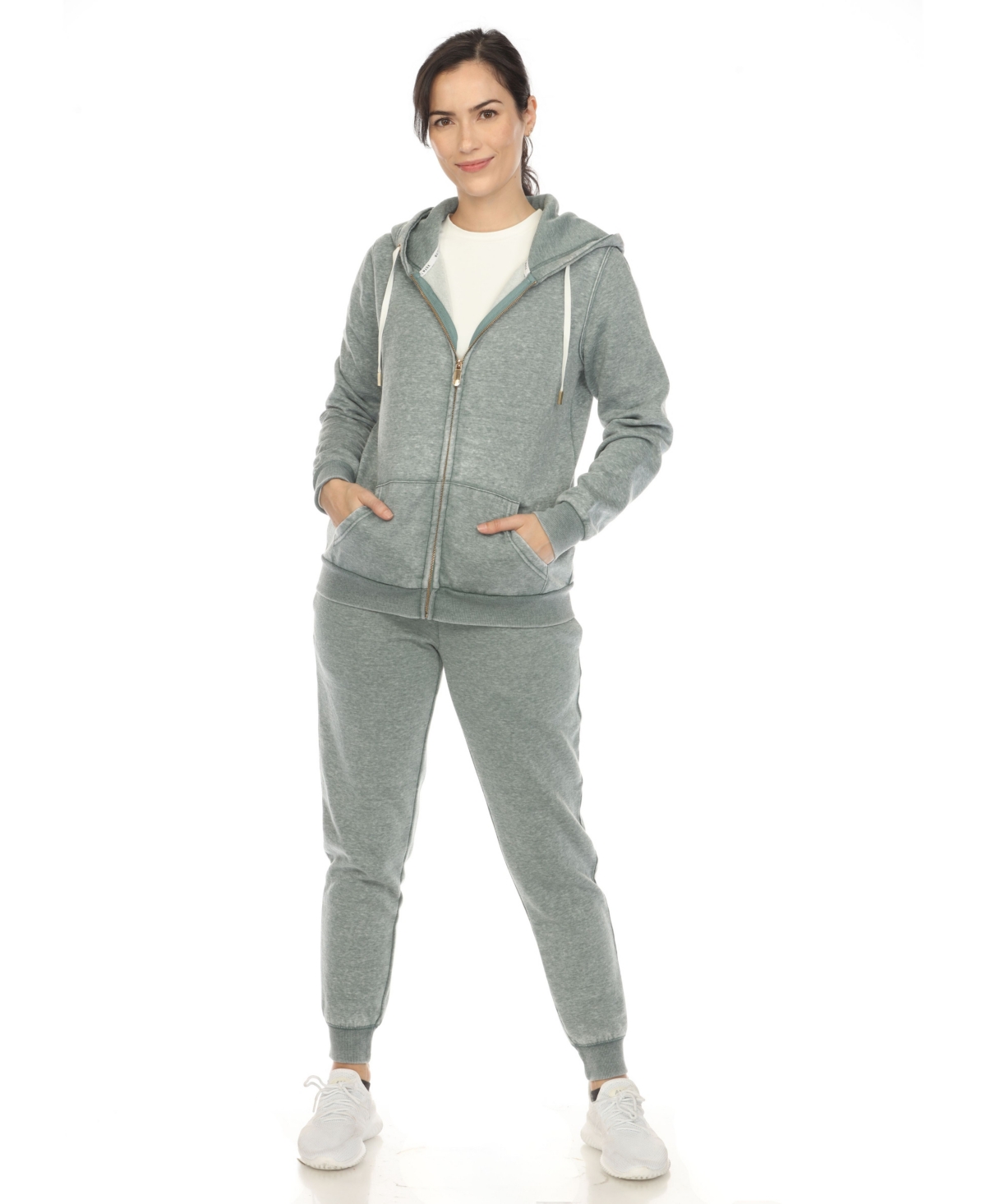 Click here for White Mark Womens Burnout Jogger Set - Green prices