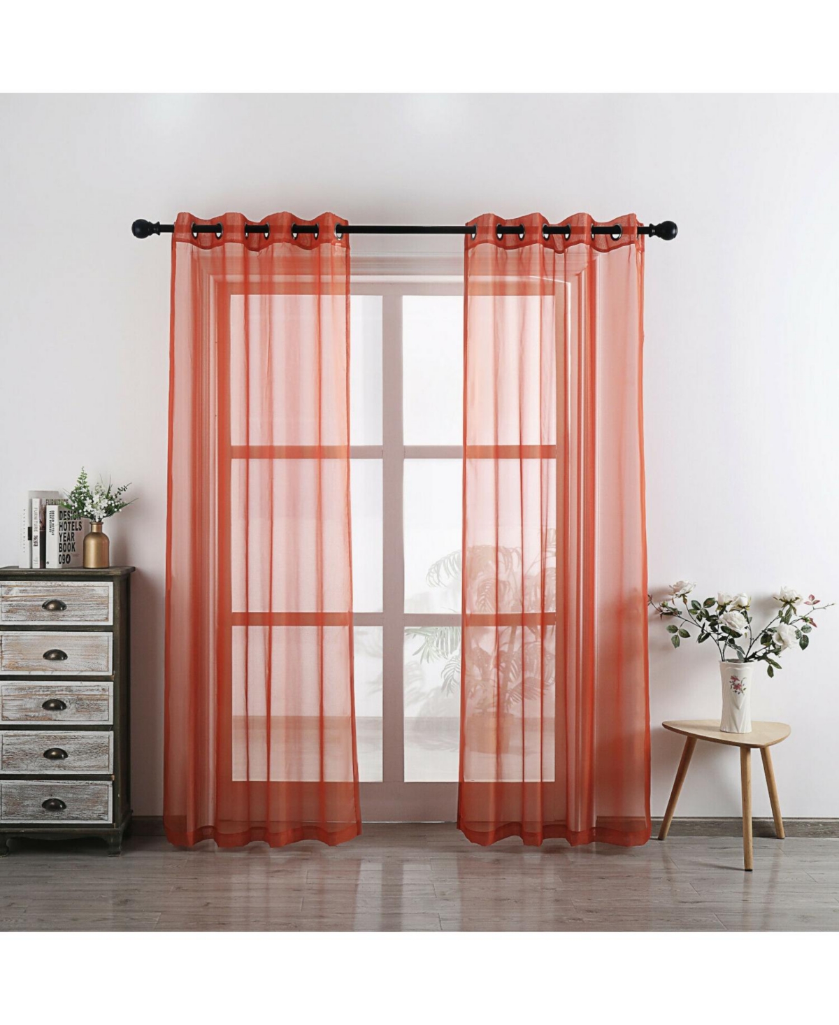 Click here for Kate Aurora 2 Piece Designer Sheer Voile Grommet T... prices