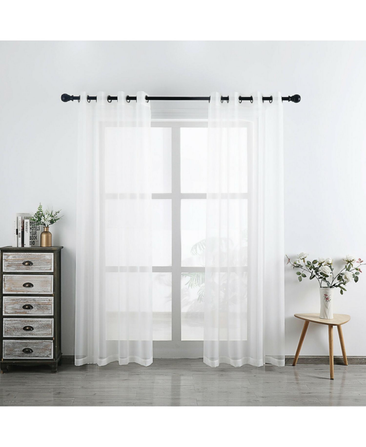 Click here for Kate Aurora 2 Piece Designer Sheer Voile Grommet T... prices