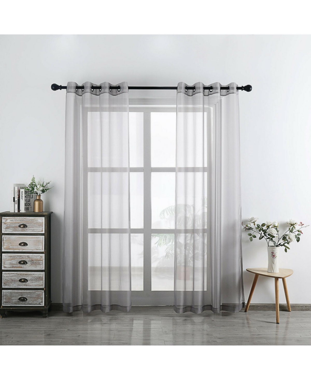 Click here for Kate Aurora 2 Piece Designer Sheer Voile Grommet T... prices