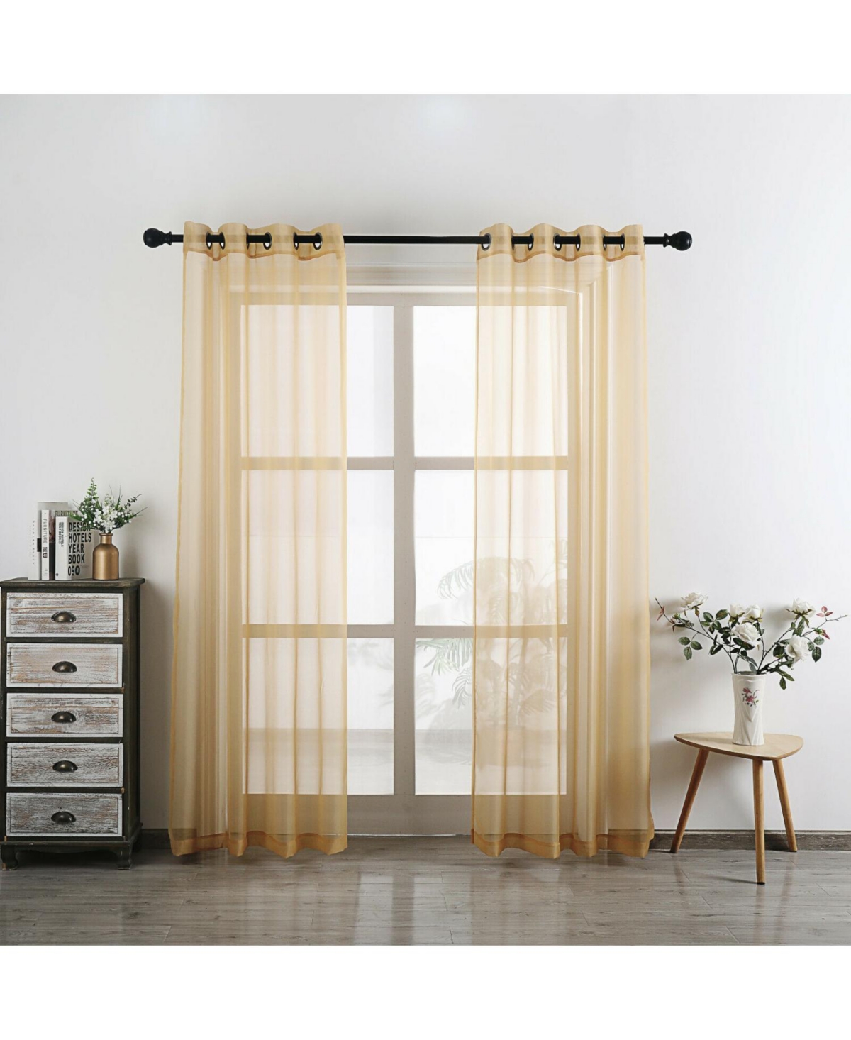 Click here for Kate Aurora 2 Piece Designer Sheer Voile Grommet T... prices