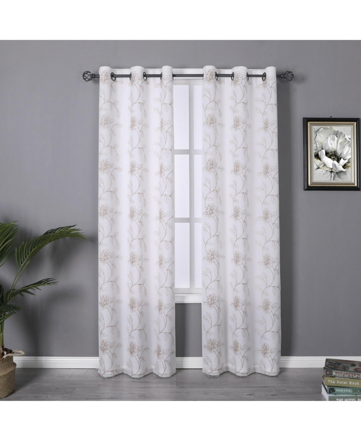 Click here for Kate Aurora Floral Embroidered Double Layered Shee... prices