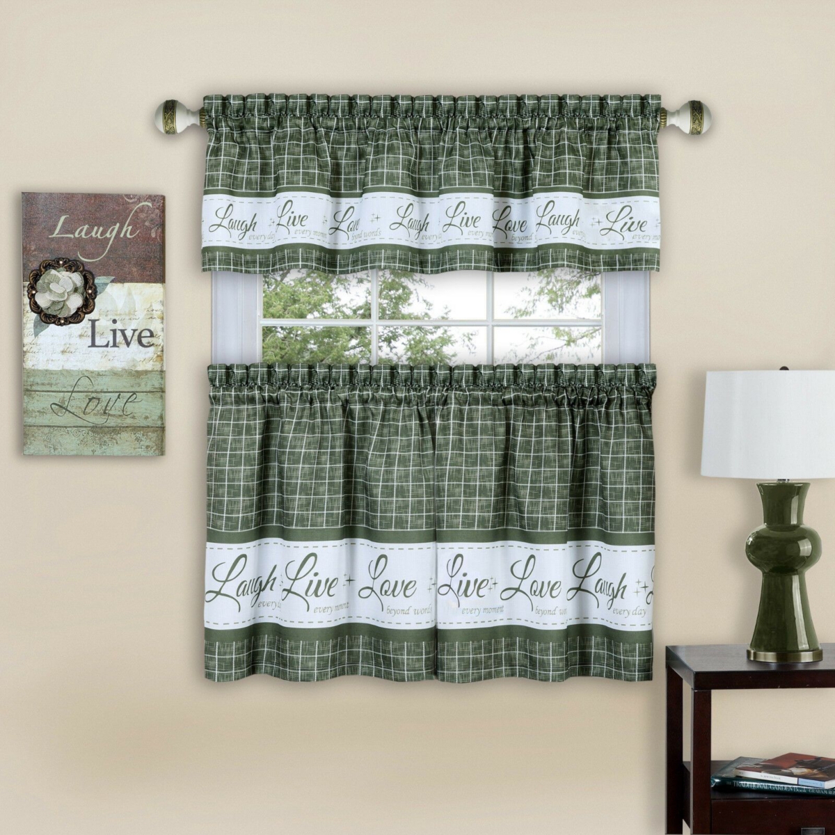 Click here for Kate Aurora Country Farmhouse Plaid Live laugh lov... prices