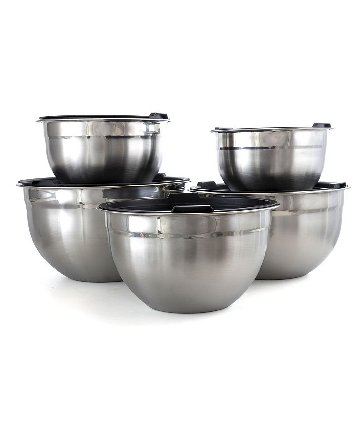MegaChef 5 Piece Multipurpose Stackable Mixing Bowl Set with Lids - Macy's