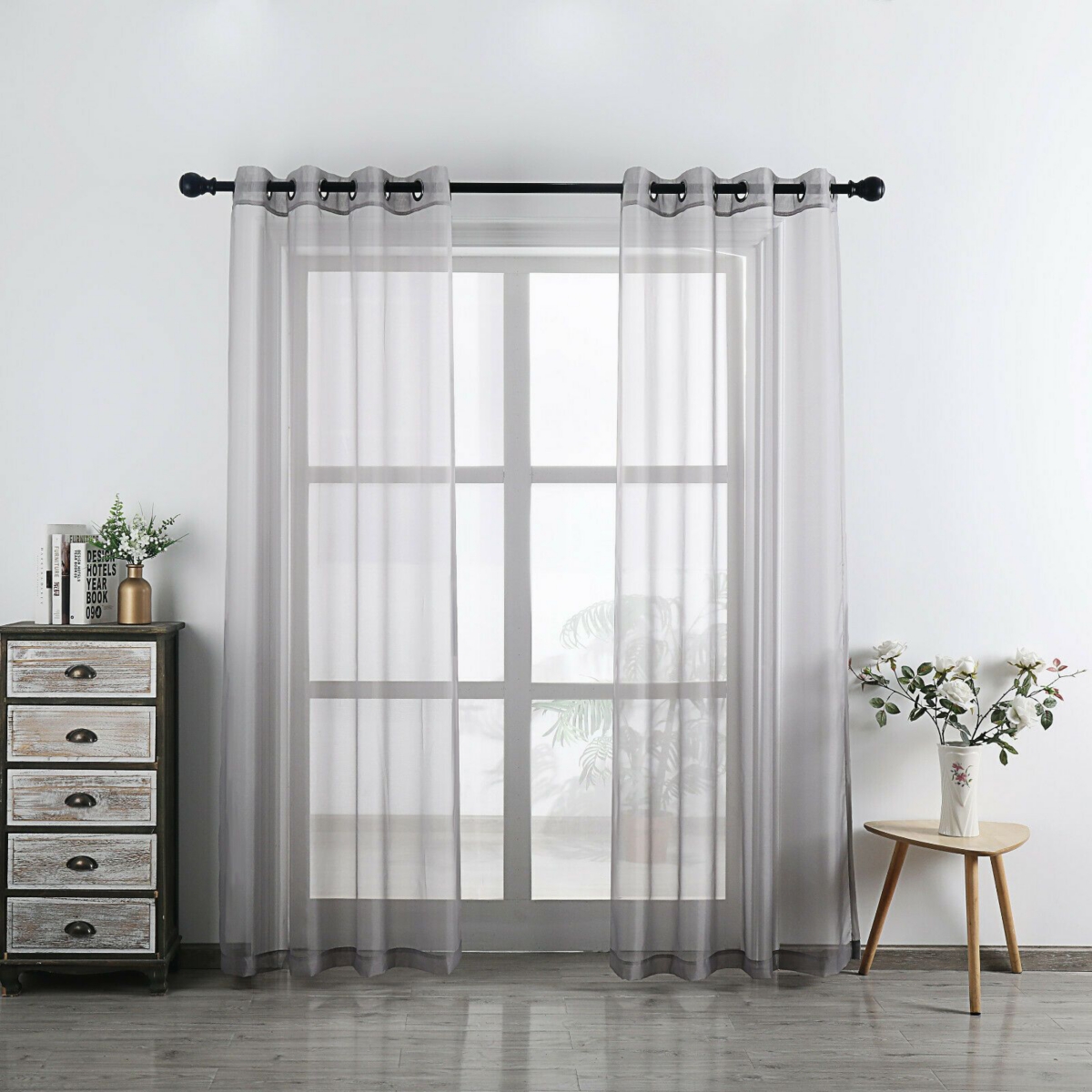 Click here for Kate Aurora 2 Piece Designer Sheer Voile Grommet T... prices