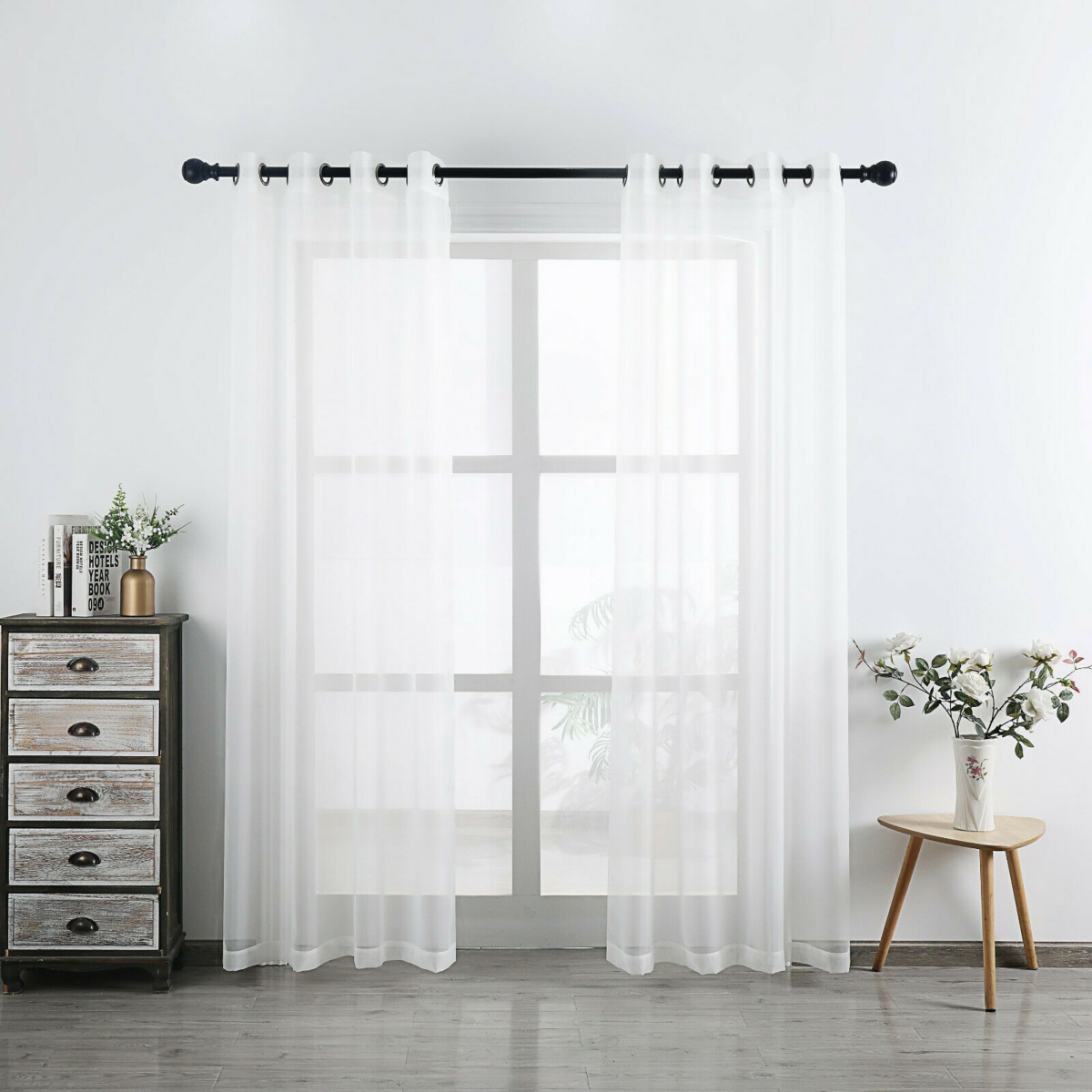 Click here for Kate Aurora 2 Piece Designer Sheer Voile Grommet T... prices