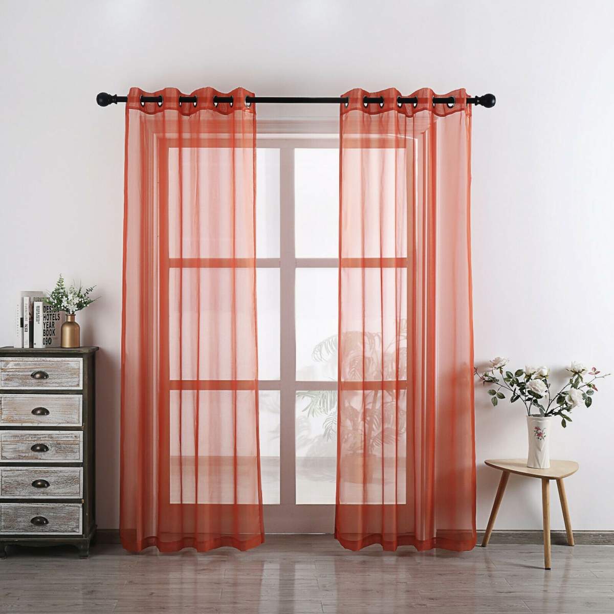 Click here for Kate Aurora 2 Piece Designer Sheer Voile Grommet T... prices