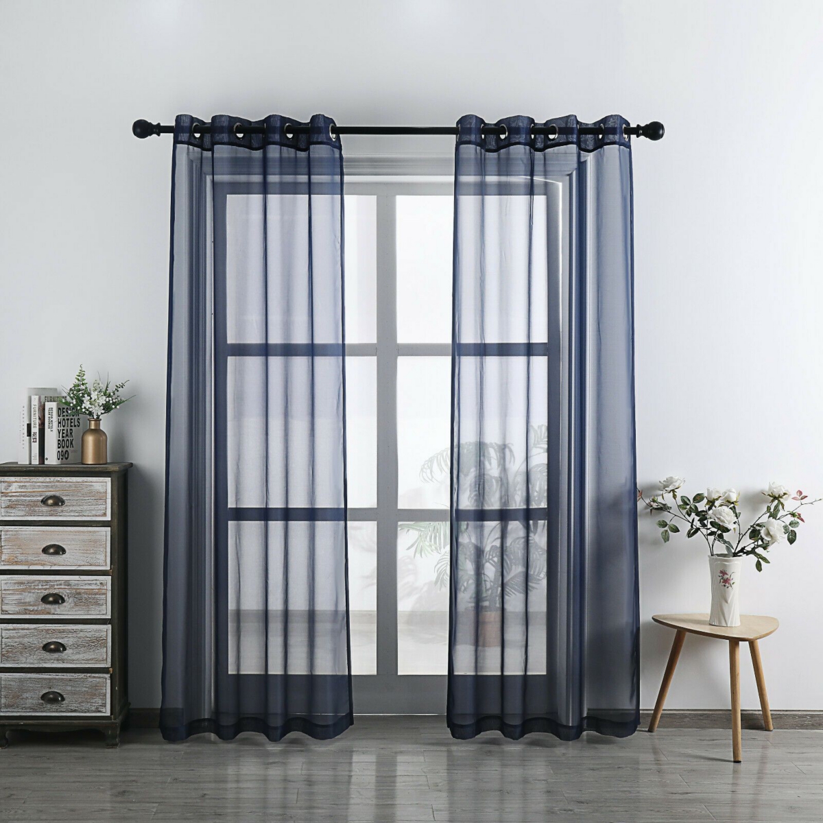 Click here for Kate Aurora 2 Piece Designer Sheer Voile Grommet T... prices
