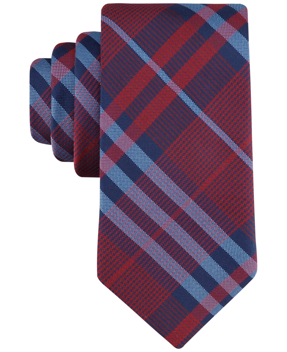 Click here for Tommy Hilfiger Mens Railroad Plaid Tie - Red prices