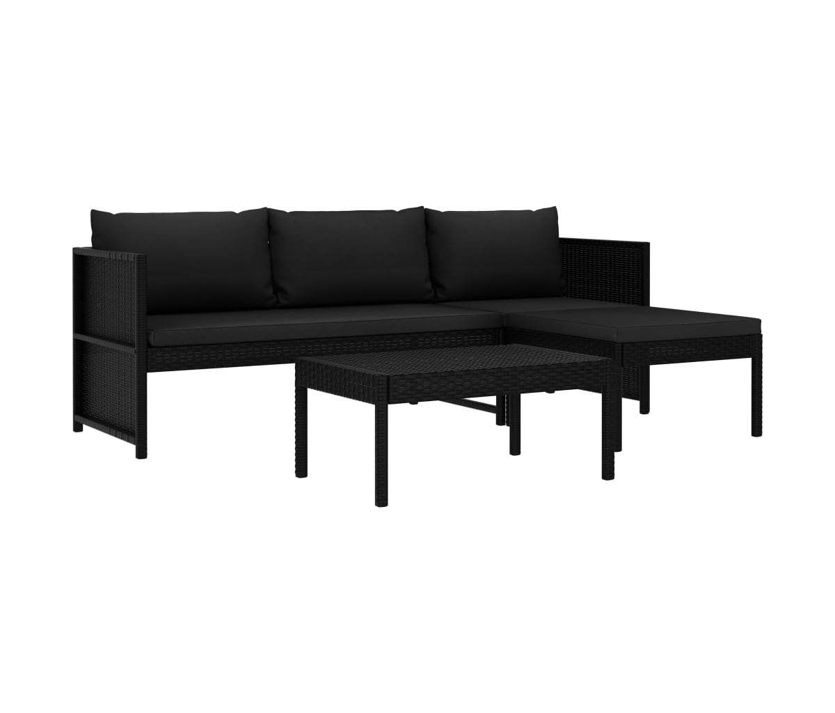 Click here for vidaXL 3 Piece Patio Lounge Set with Cushions Poly... prices