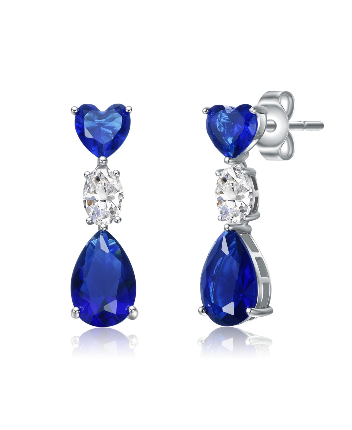 Click here for Sterling Silver White Gold plated with Blue & Whit... prices