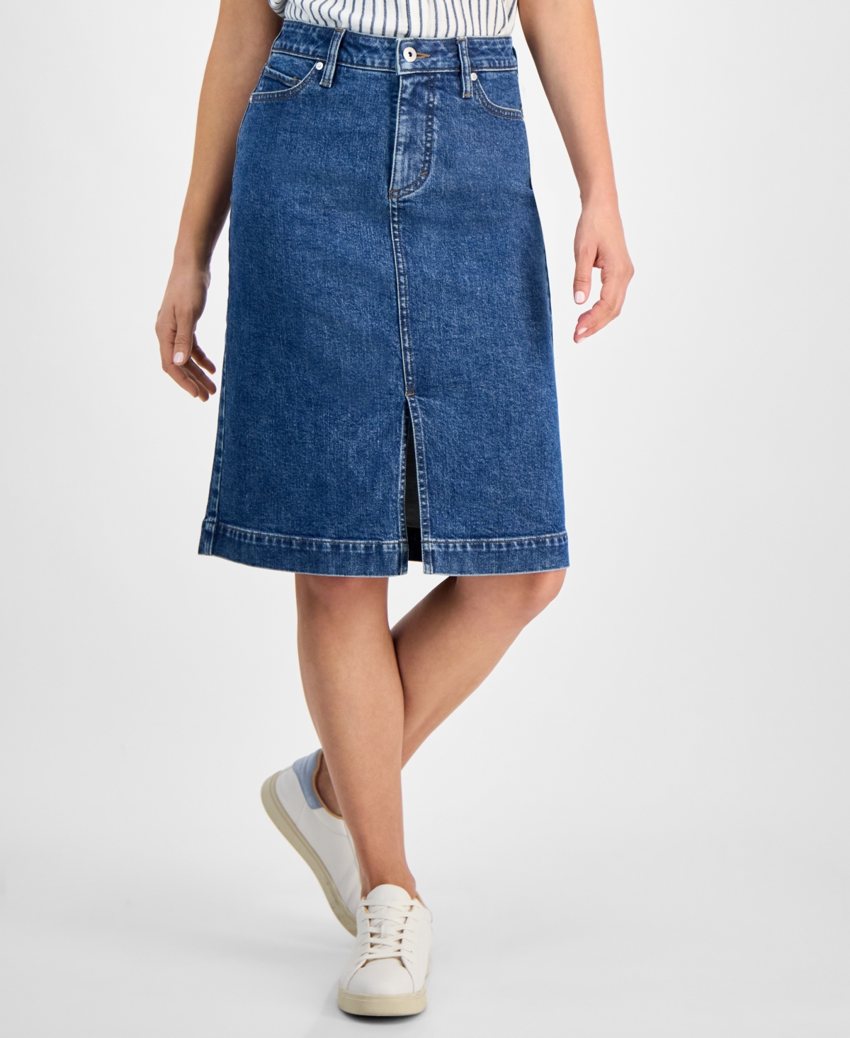 Click here for Style & Co Petite Denim Midi Skirt  Exclusively at... prices