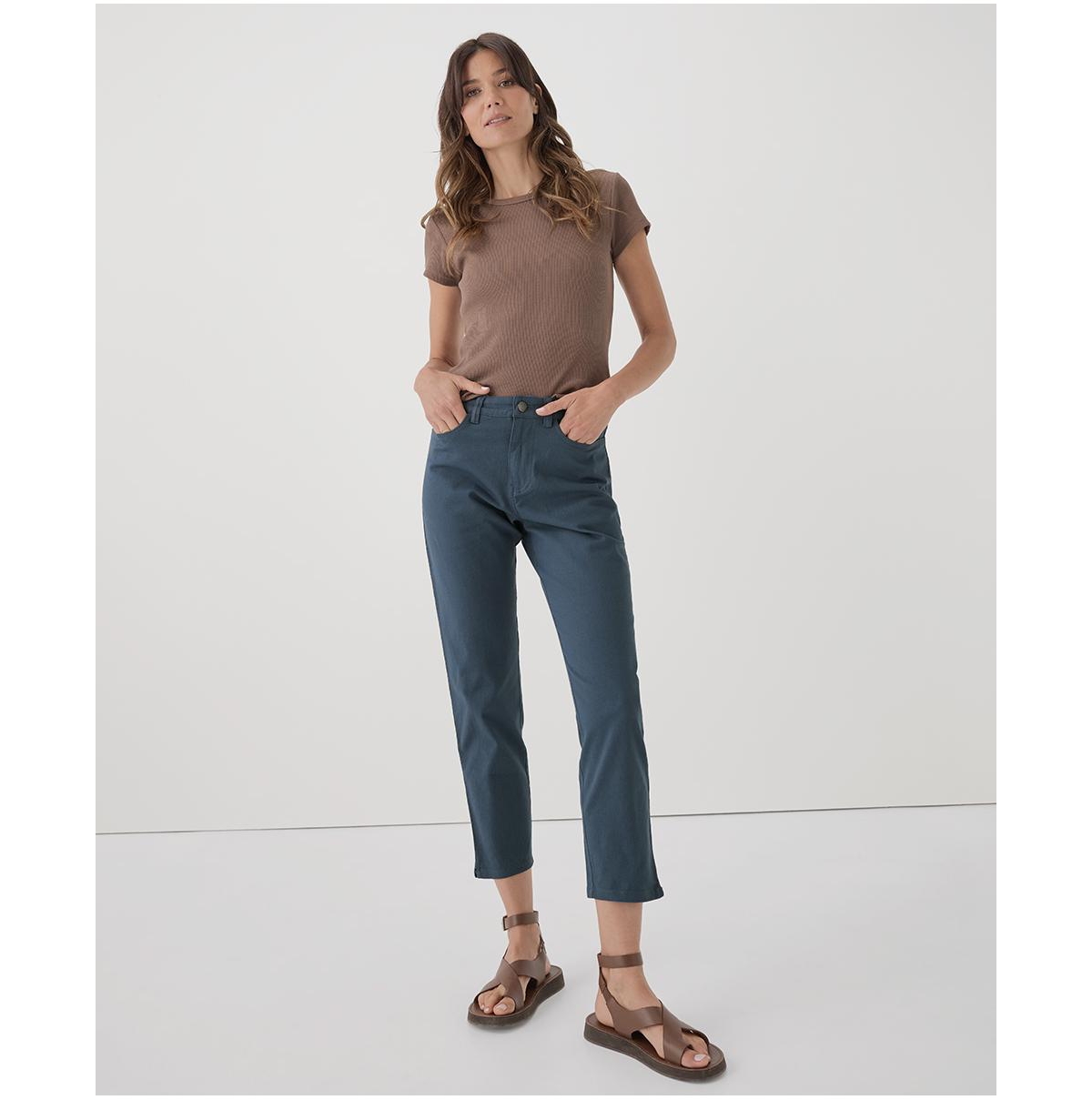 Click here for Pact Womens Organic Cotton Stretch Twill Denim Sli... prices