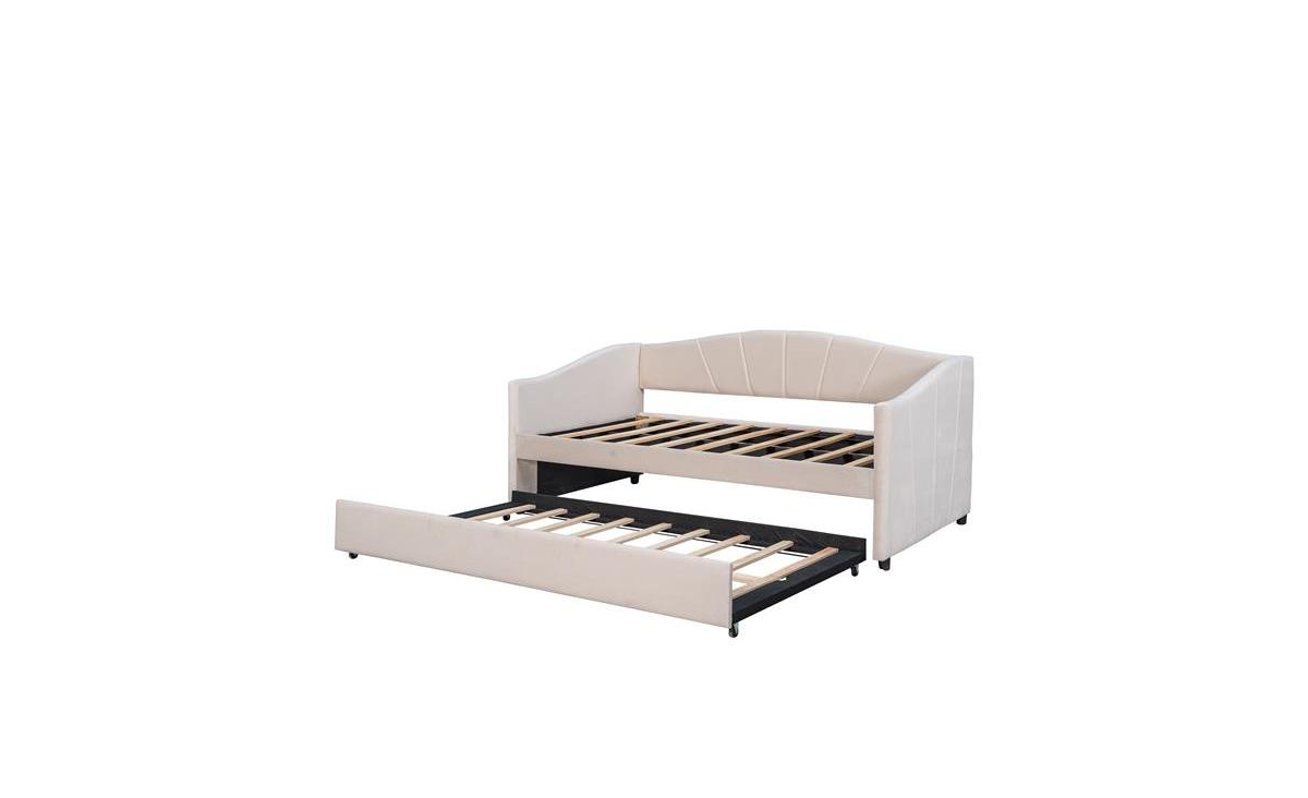 Click here for Slickblue Upholstered Twin Daybed Sofa with Trundl... prices
