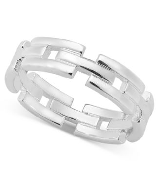 On 34th Silver-Tone Openwork Bar Band Ring, Created for Macy's - Macy's
