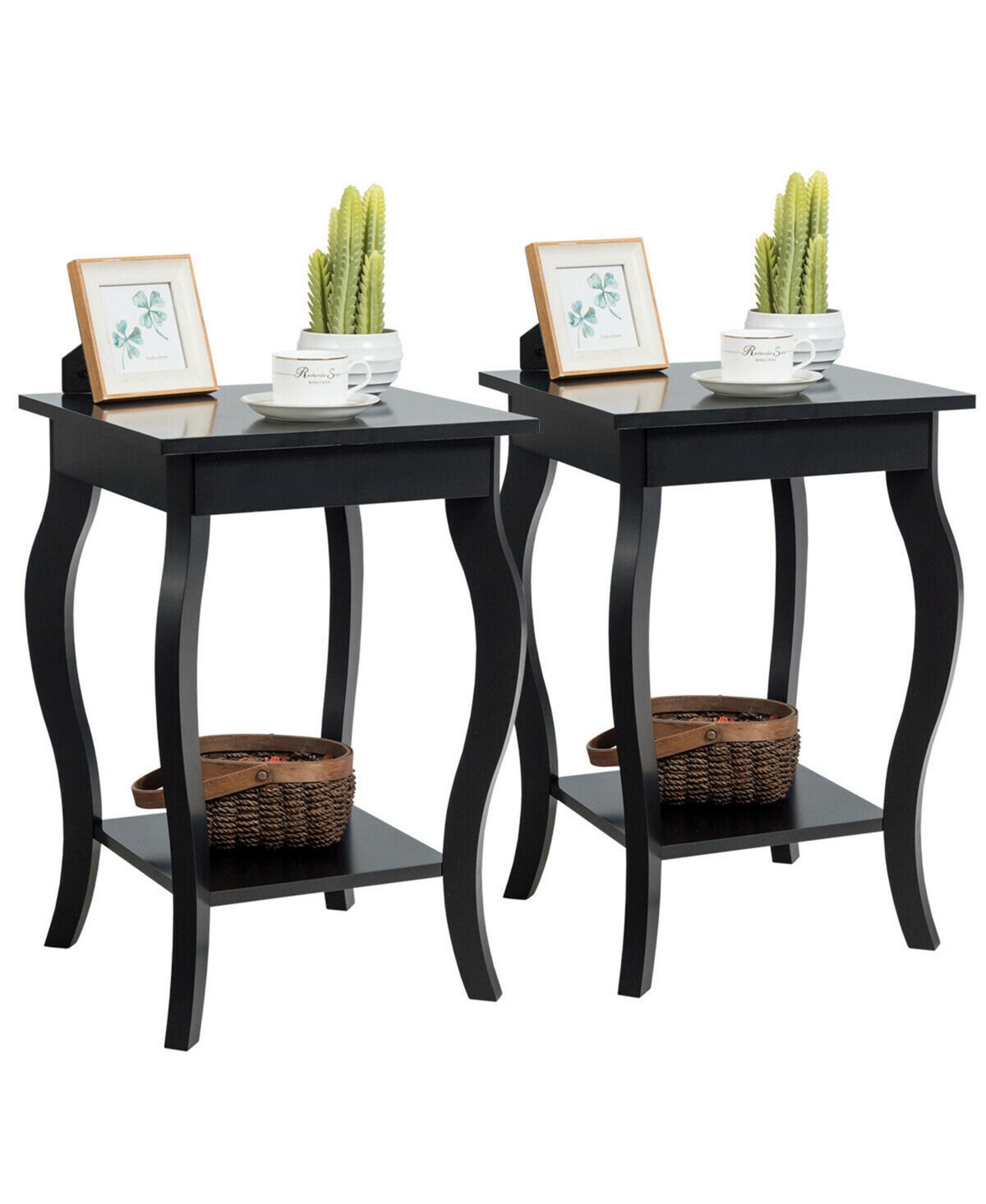 Click here for Gymax Set of 2 Accent Side Table Sofa End Table Ni... prices