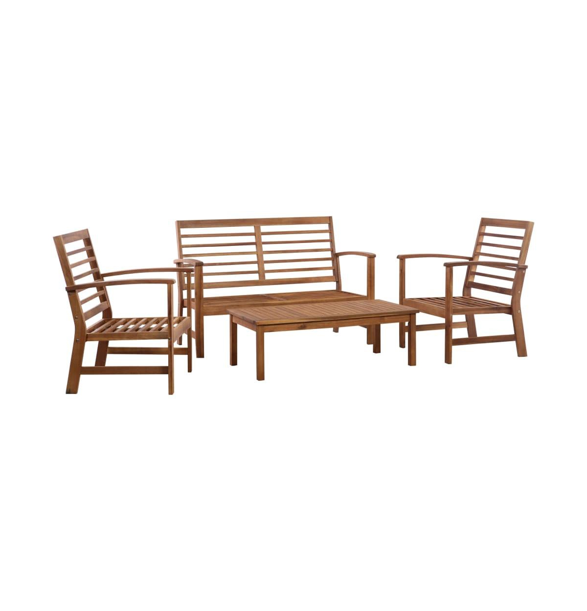 Click here for vidaXL 4 Piece Patio Lounge Set Solid Acacia Wood... prices