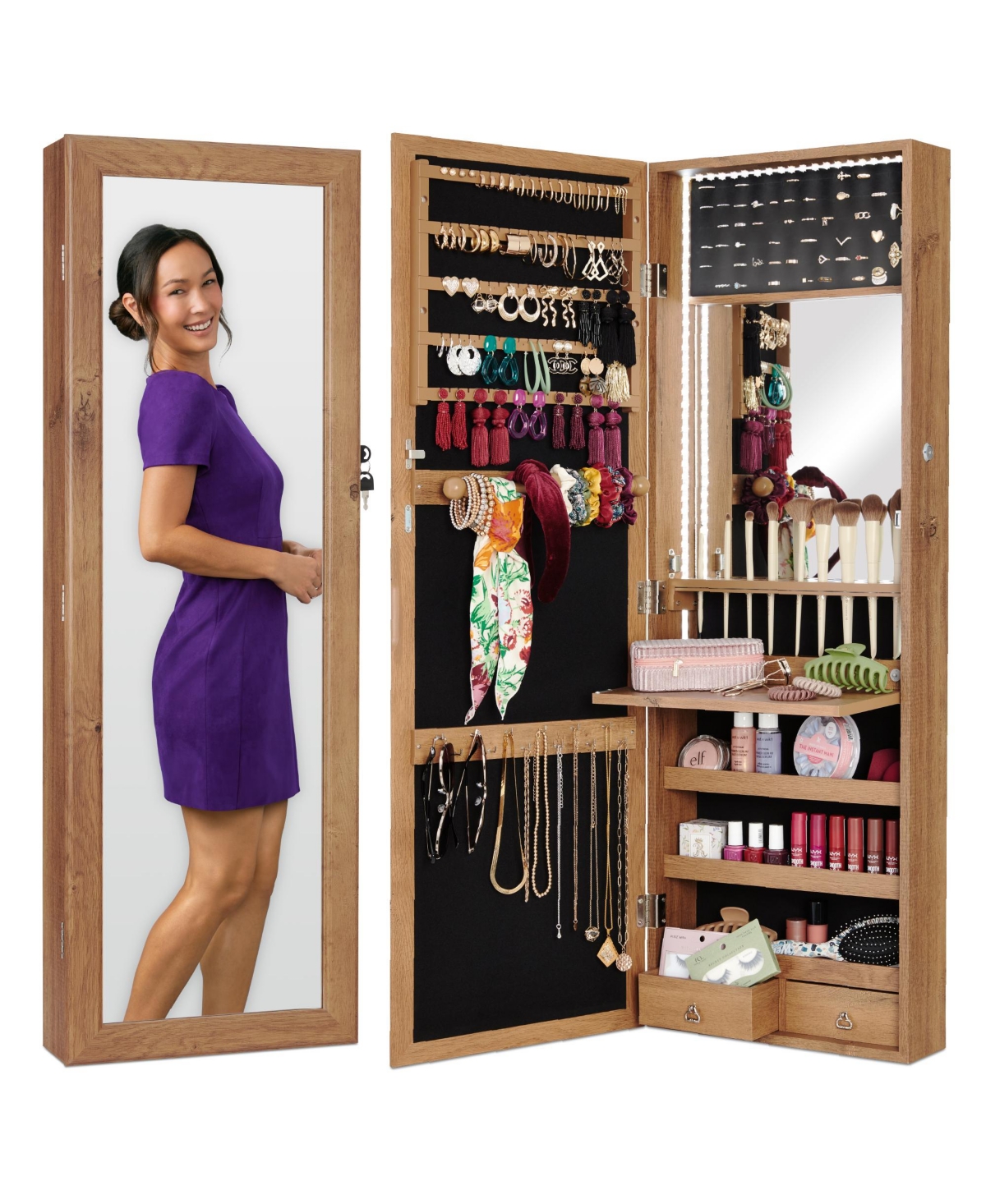 Click here for Best Choice Products Hanging Mirror Jewelry Armoir... prices