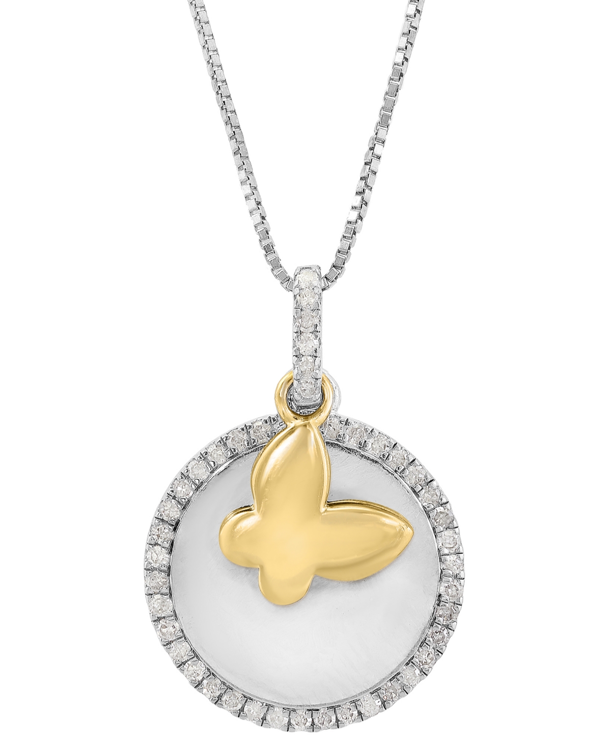 Click here for Effy Diamond Disc & Butterfly Two Charm 18 Pendant... prices