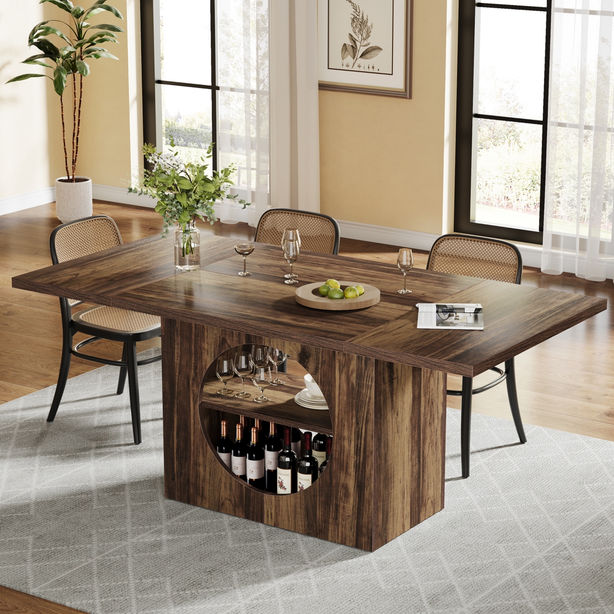 Click here for Tribesigns 63" Dining Table for 4-6 People  R... prices