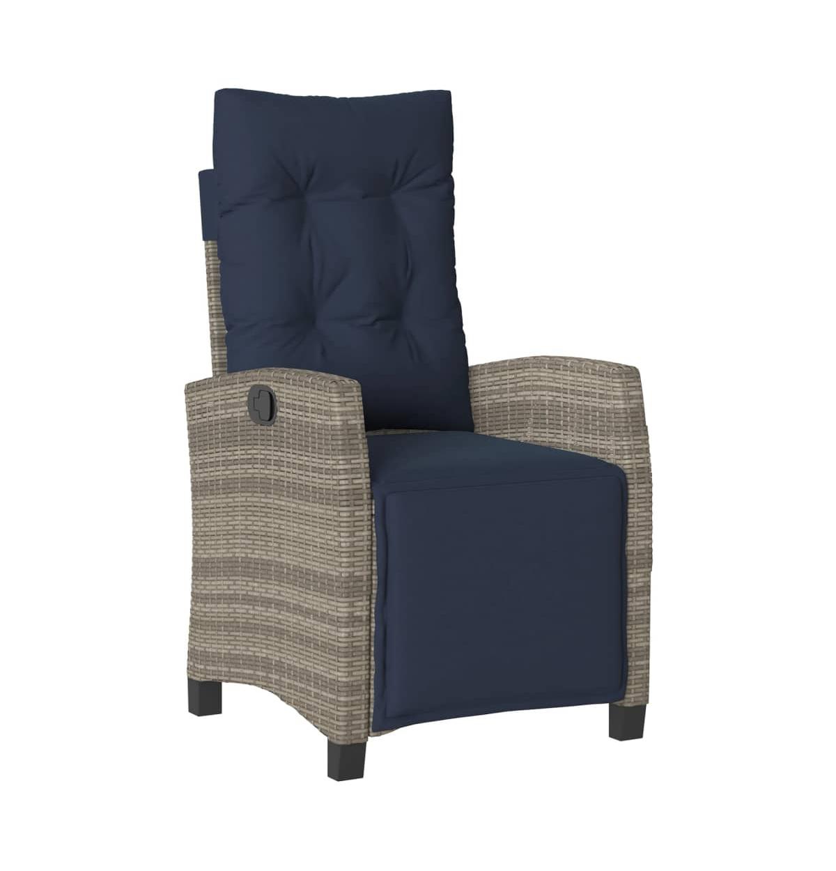 Click here for vidaXL Reclining Patio Chair with Footrest Gray Po... prices