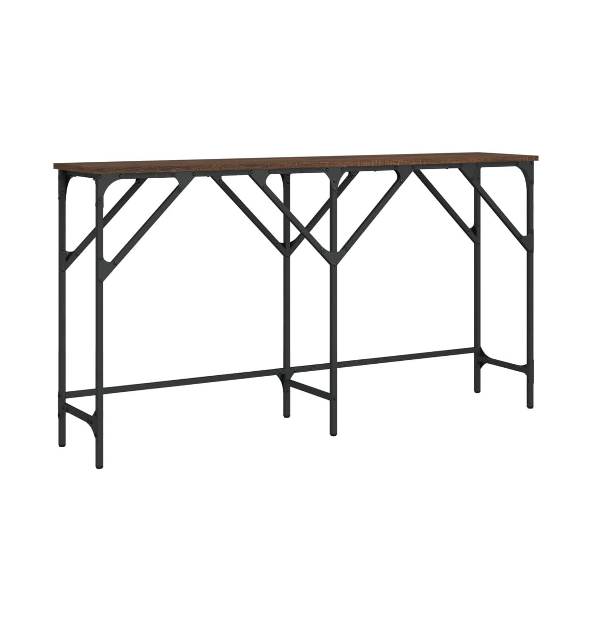 Click here for vidaXL Console Table Brown Oak 55.1x11.4x29.5 Engi... prices