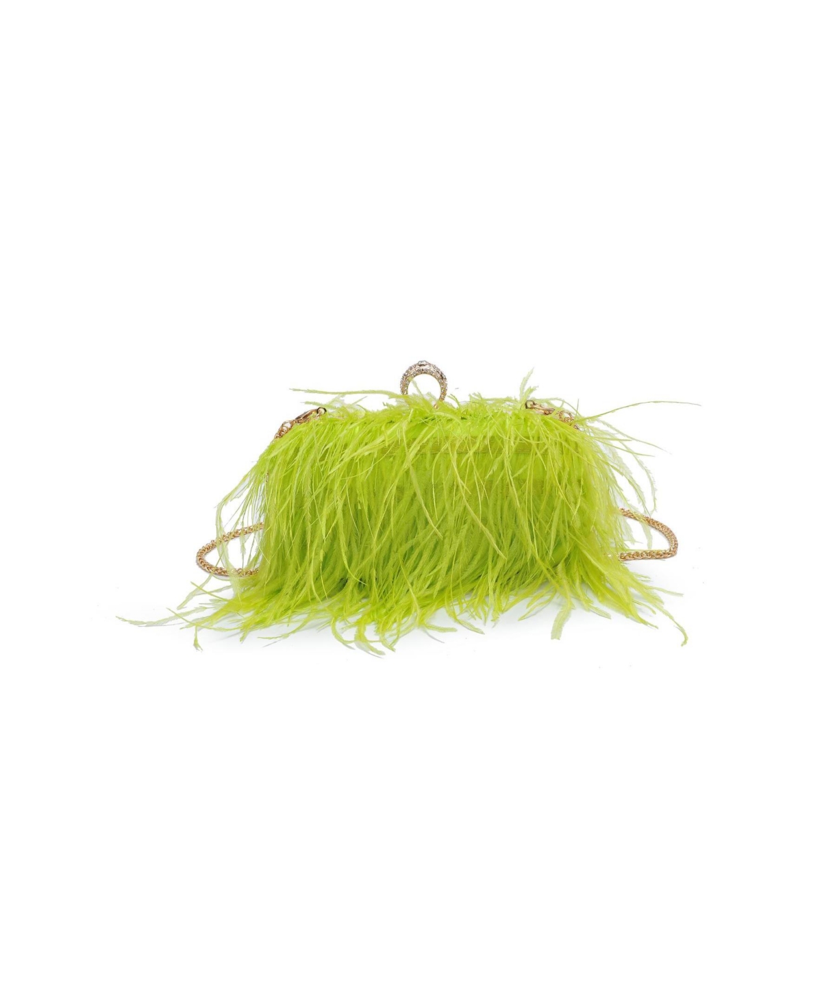 Click here for Moda Luxe Harlow Feather Evening Bag - Lime prices