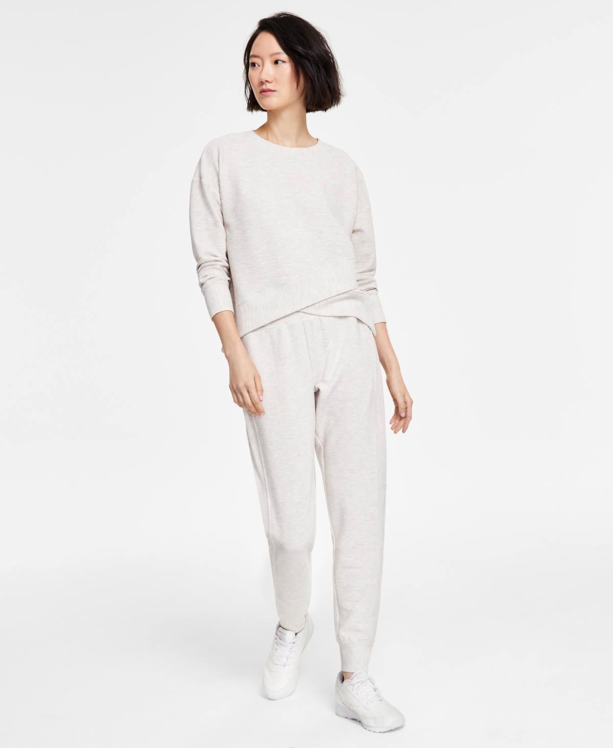 Click here for Id Ideology Womens Ottoman-Rib Jogger Pants  Creat... prices