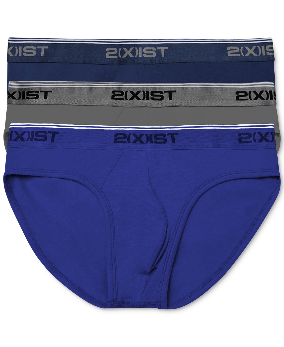 Click here for 2(x)ist Cotton Stretch No Show Brief 3 Pack - Navy... prices