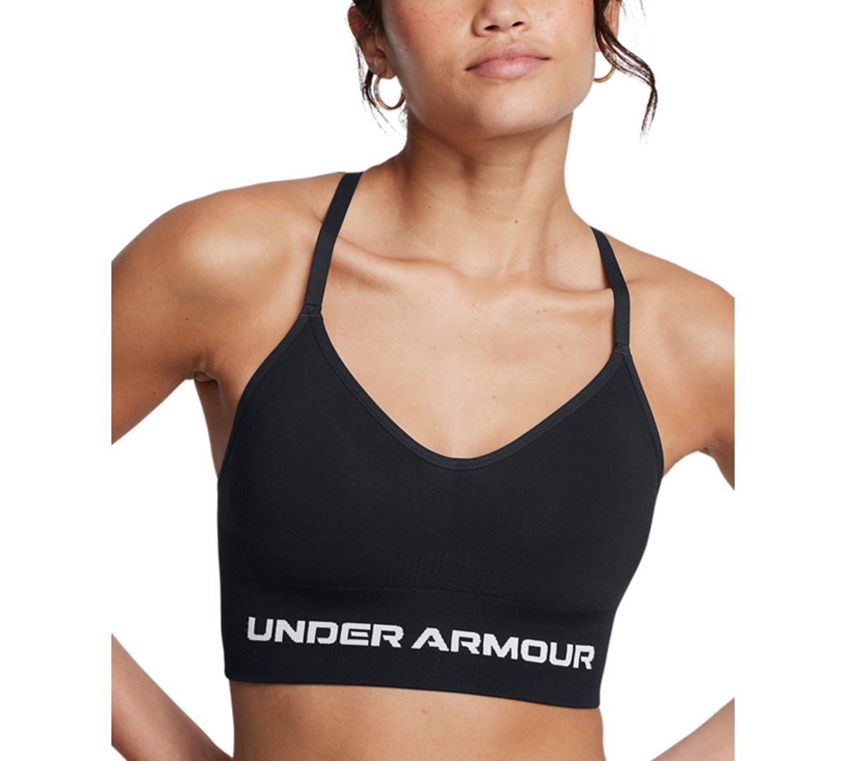 Under Armour Womens Vanish Seamless Low-Impact Sports Bra - Black/White