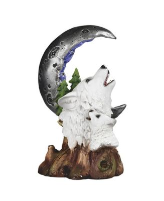 FC Design 7.75"H LED Wolf Hawling on Moon Figurine Decoration Home ...