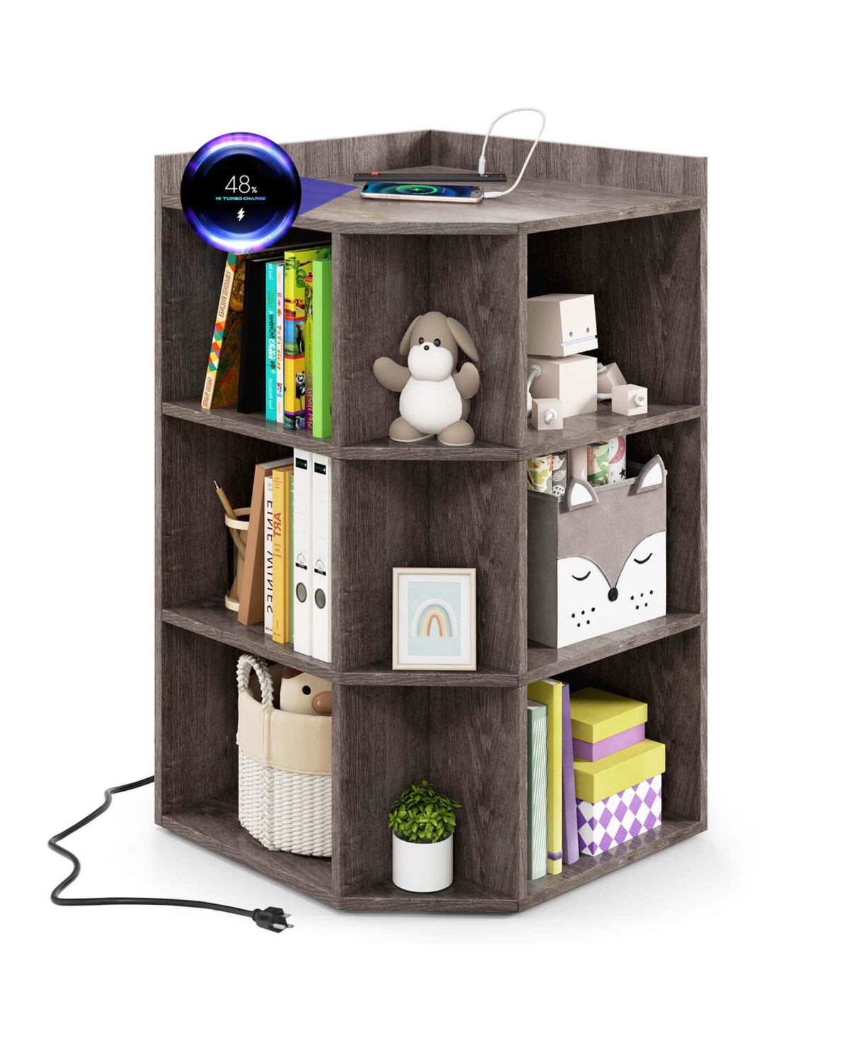 Click here for 3-Tier Kids Corner Toy Storage Organizer with Usb... prices