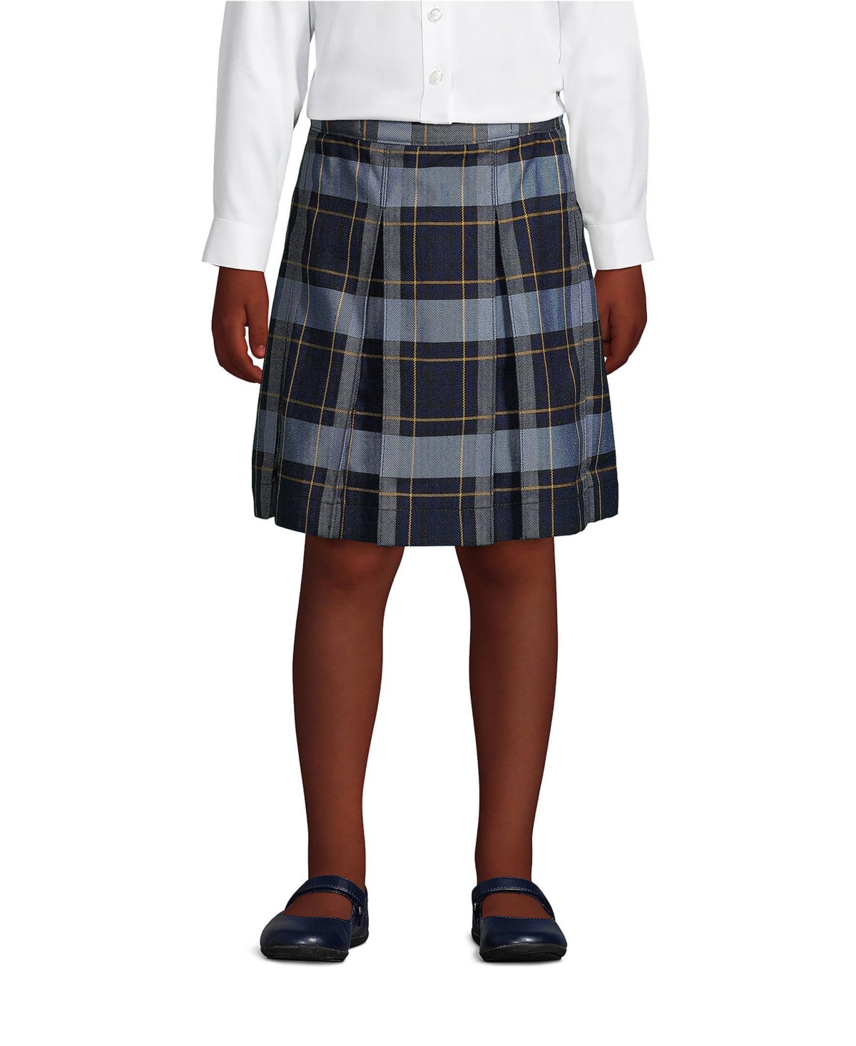 Click here for Lands End Little Girls Plaid Box Pleat Skirt Top o... prices