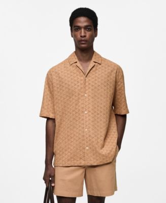 Mango Men's Embroidered Cotton Shirt - Macy's