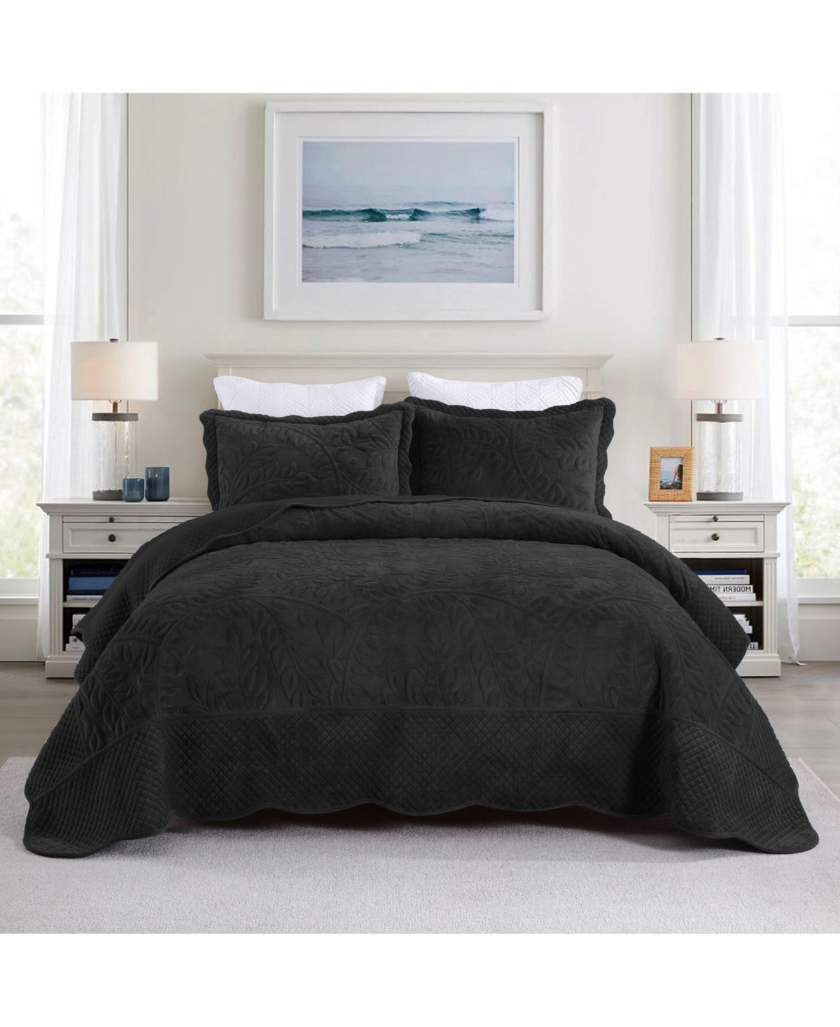 Click here for MarCielo 3 Pc Luxury Velvet Oversized Embroidery S... prices