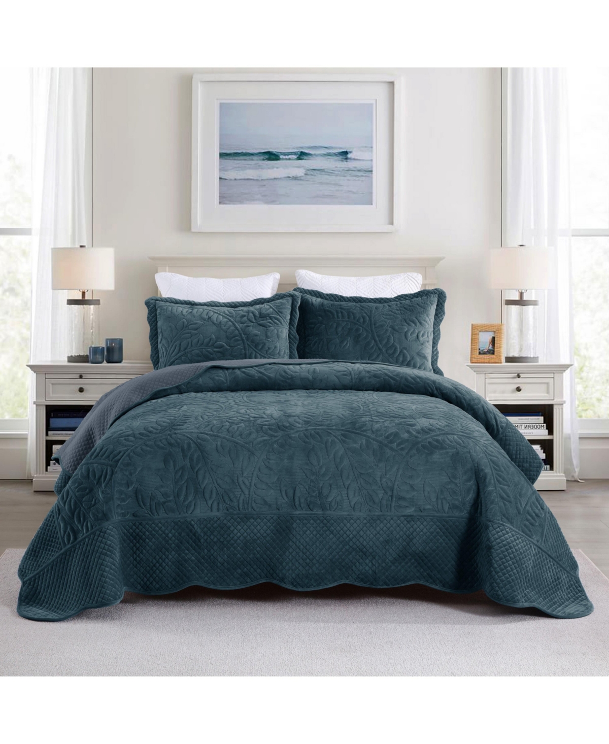 Click here for MarCielo 3 Pc Luxury Velvet Oversized Embroidery S... prices