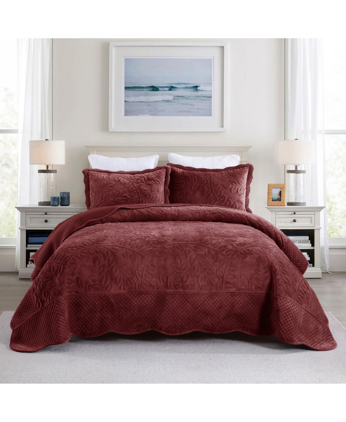 Click here for MarCielo 3 Pc Luxury Velvet Oversized Embroidery S... prices