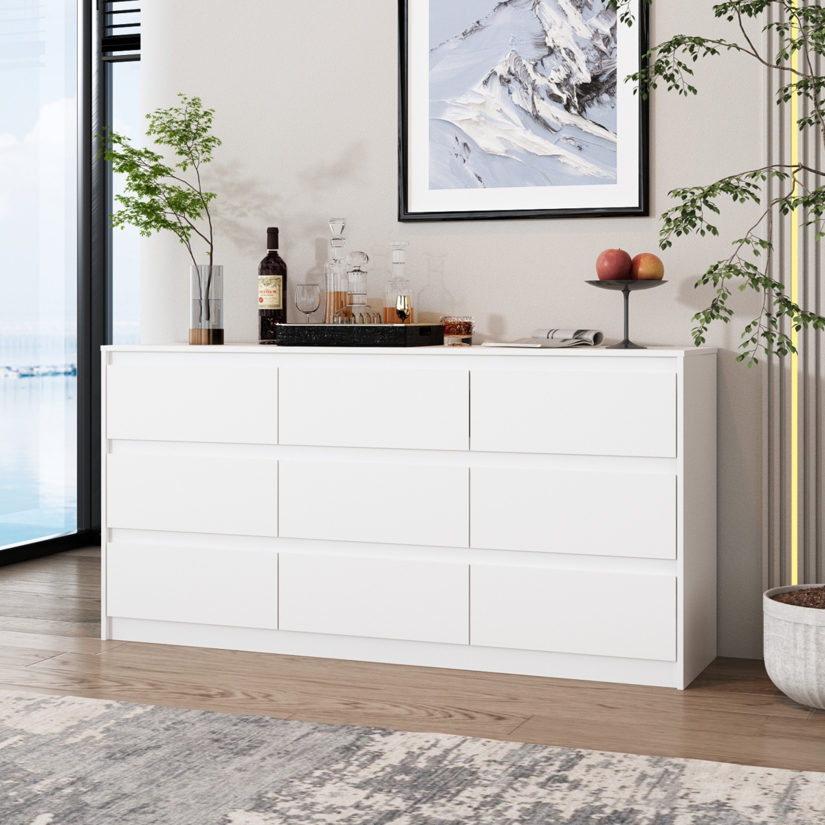 Click here for Homsee Silver Wood 9-Drawer Dresser Modern Style w... prices