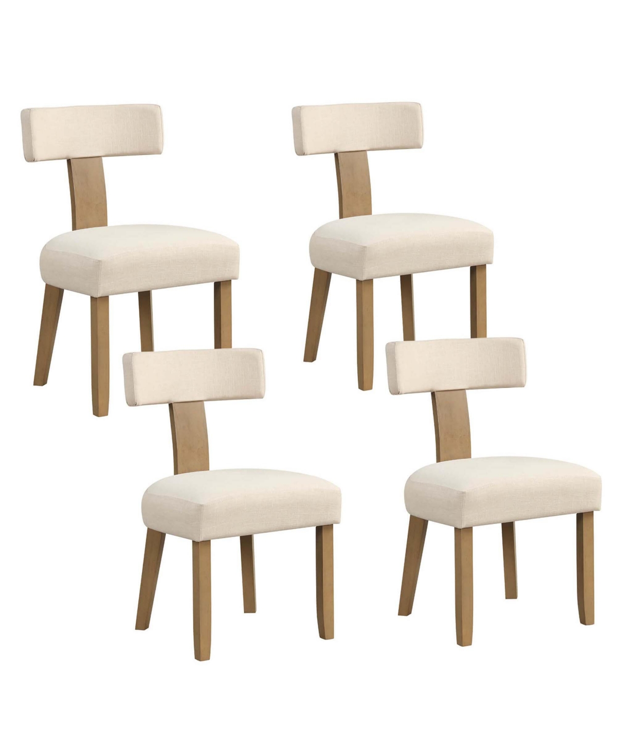 Click here for Set of 4 Armless Dining Chairs with Curved Backres... prices