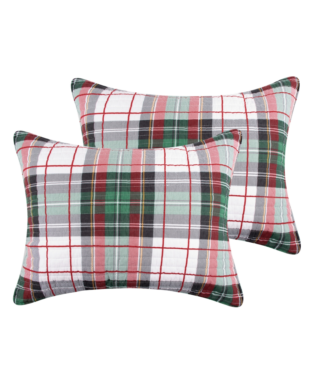 Click here for Levtex Spencer Green Plaid Quilted 2-Pc. Sham Set... prices