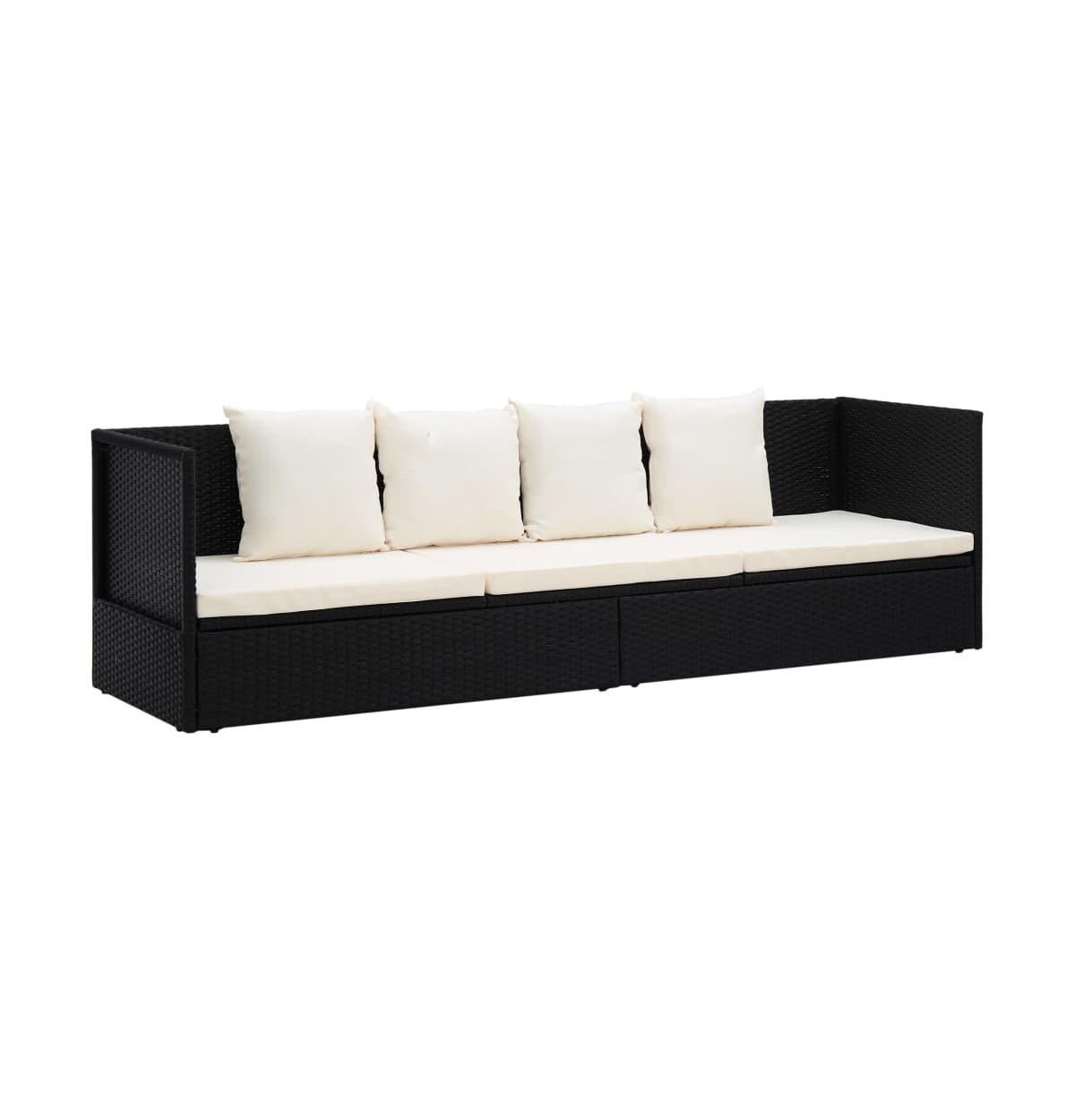 Click here for vidaXL Patio Bed with Cushion & Pillows Poly Ratta... prices