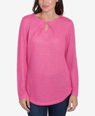 Ruby Rd. Petite Diamond Detail Sequin Knit Top - Macy's