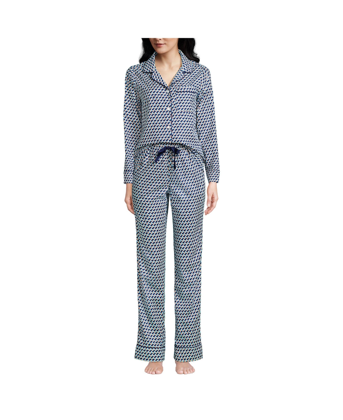 Click here for Lands End Womens Drapey Flannel 2 Piece Pajama Set... prices