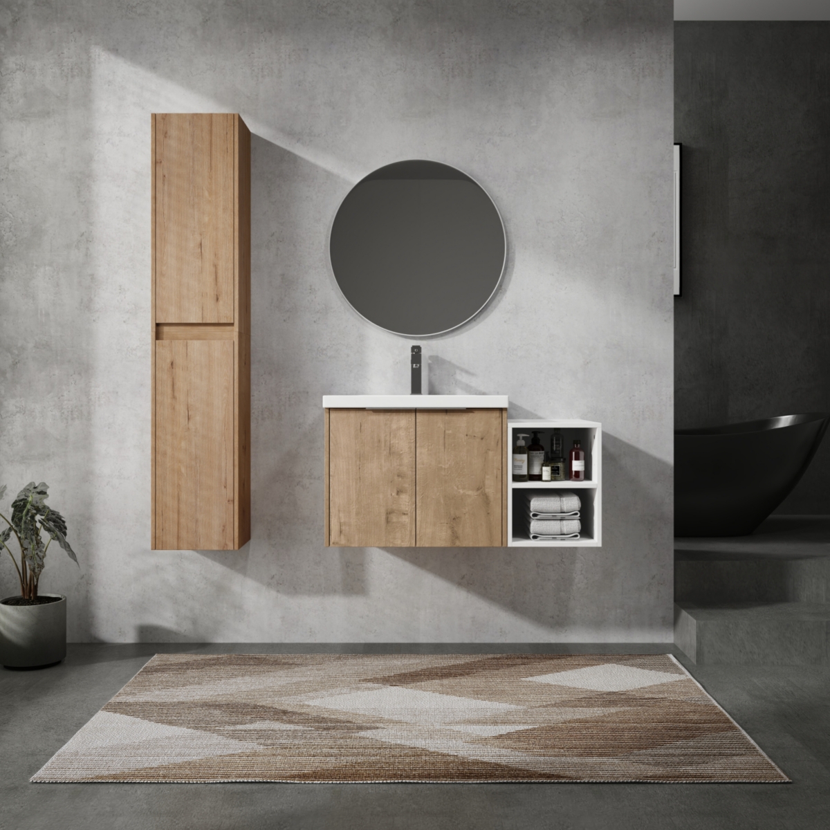 Click here for 36" Wall-Mounted Bathroom Vanity With Sink an... prices